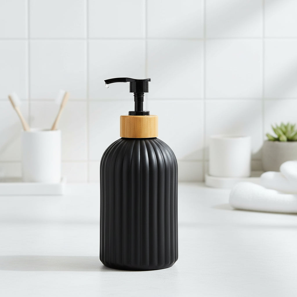 Black Kitchen Soap Dispenser Set – Countertop Dish & Hand Soap Bottles ...